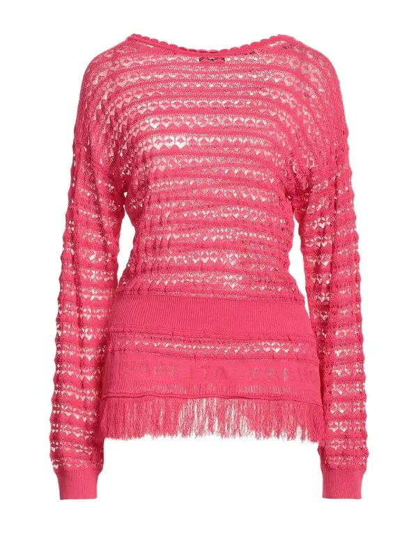 Elisabetta Franchi Fringed Crochet Knit Sweater