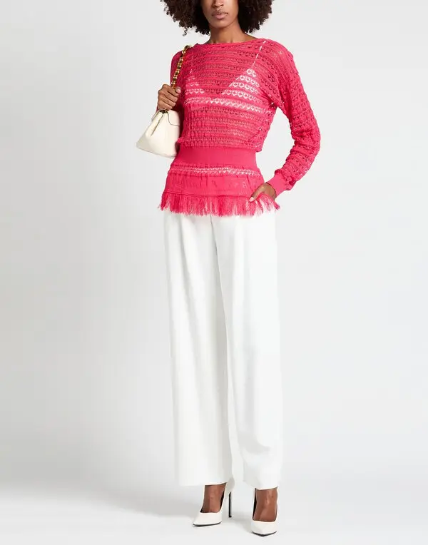 Elisabetta Franchi Fringed Crochet Knit Sweater