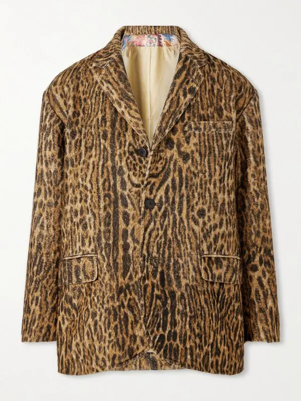 Visvim Bowen Leopard-print Silk Blazer
