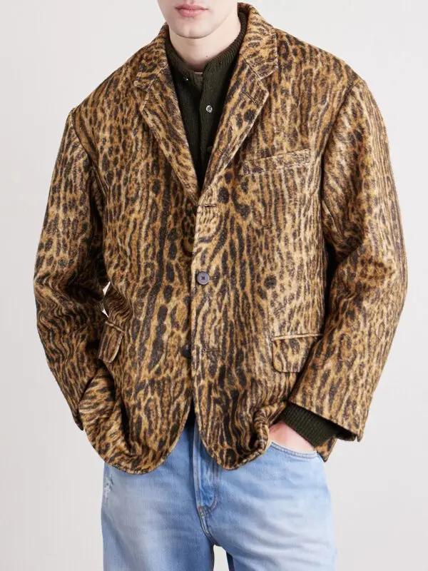 Visvim Bowen Leopard-print Silk Blazer
