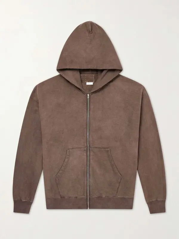 Visvim Jumbo Cotton-jersey Zip-up Hoodie - Brown