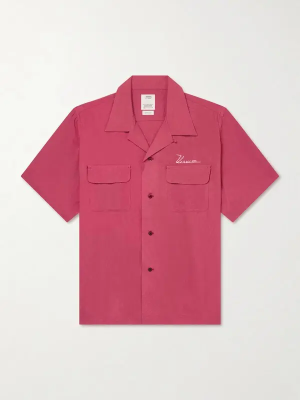 Visvim Logo-embroidered Convertible-collar Woven Shirt