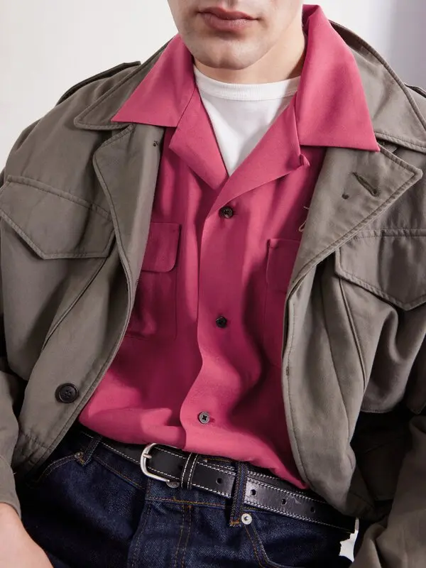 Visvim Logo-embroidered Convertible-collar Woven Shirt