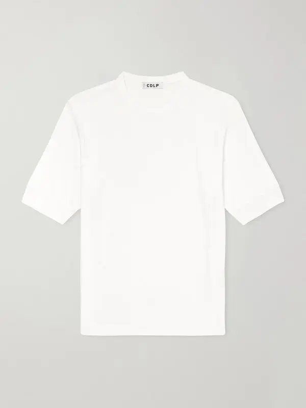 CDLP Ribbed Lyocell And Cotton-blend T-shirt - White