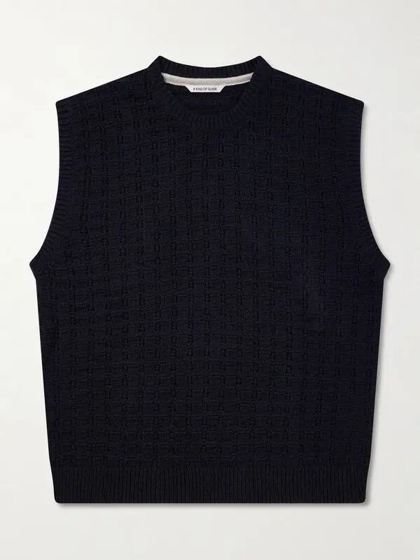 A KIND OF GUISE Tembe Cable-knit Cotton Vest - Black