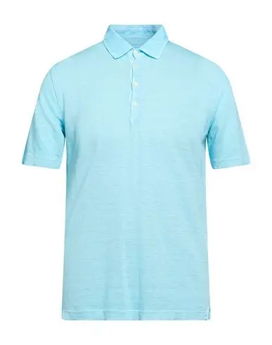 120% Lino Polo Shirt Size Linen - Blue