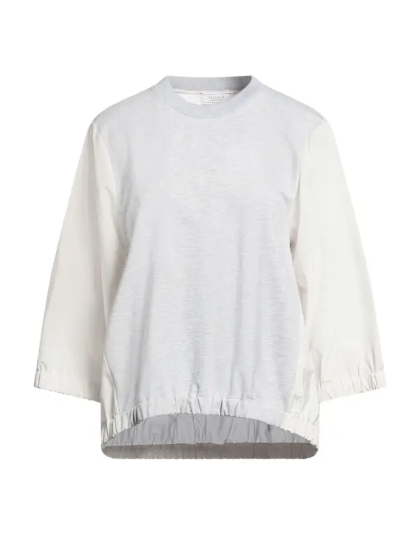 Peserico Two-tone Sweatshirt With 3/4 Sleeves