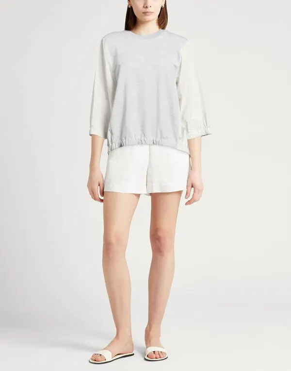 Peserico Two-tone Sweatshirt With 3/4 Sleeves