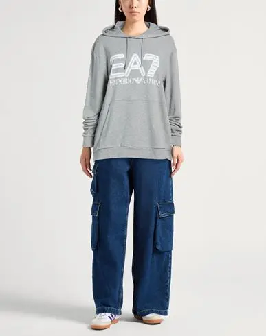 EA7 Cotton French Terry Hoodie With Logo Print