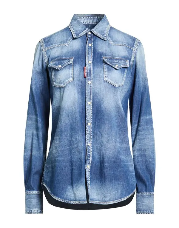 Dsquared2 Cotton Elastane Denim Shirt - Blue