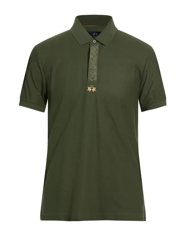 LA MARTINA Polo Shirt Size Cotton, Elastane - Green