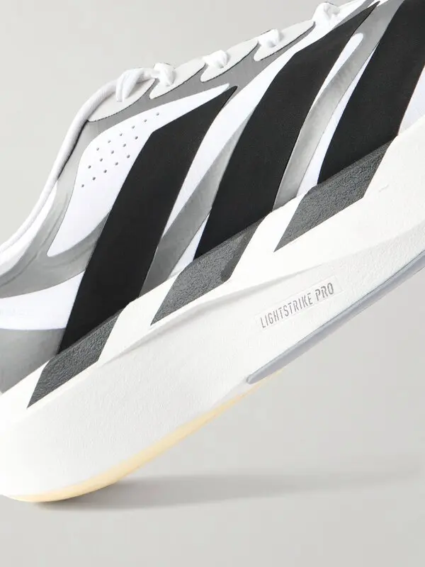 Adidas Adizero Evo Sl Exo Striped Mesh Running Sneakers - Gray