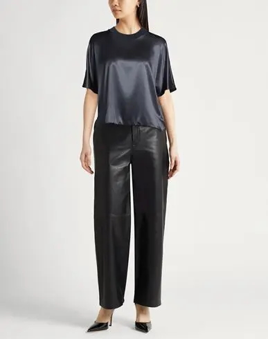 Peserico Satin Top With Piped Trims - Blue