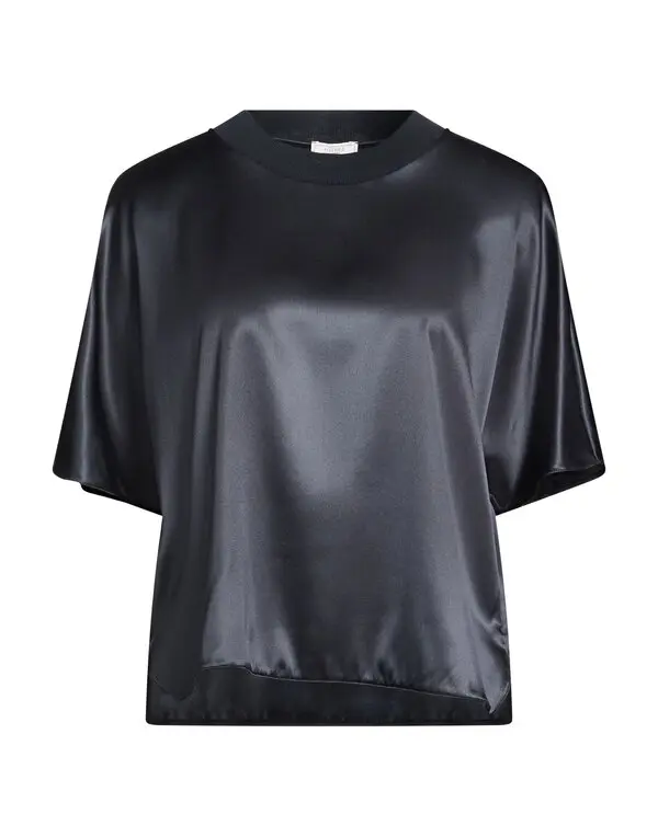 Peserico Satin Top With Piped Trims