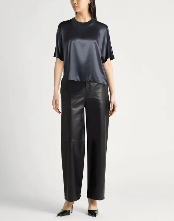 Peserico Satin Top With Piped Trims