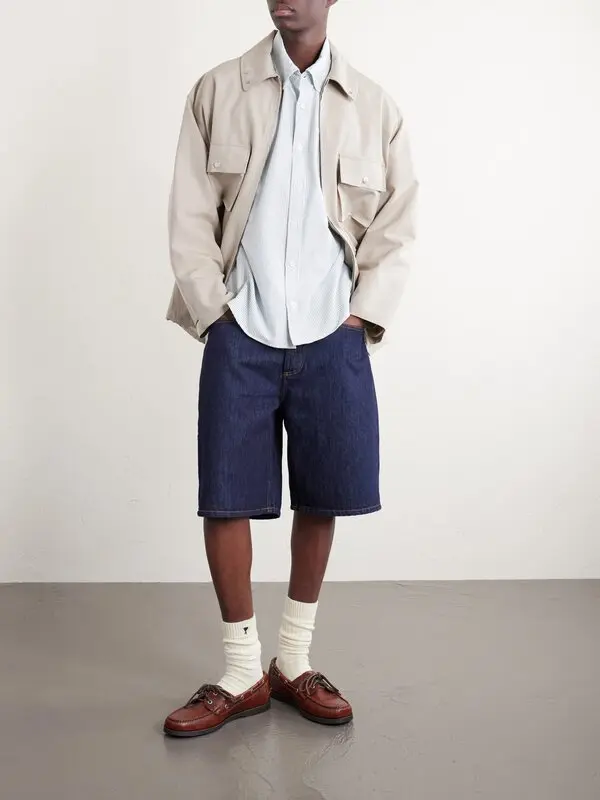 CORRIDOR Button-down Collar Striped Cotton Oxford Shirt