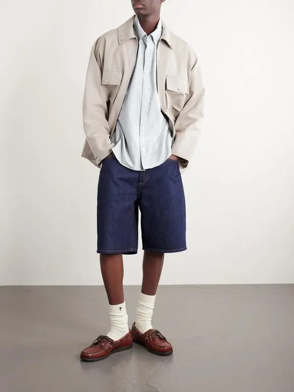CORRIDOR Button-down Collar Striped Cotton Oxford Shirt