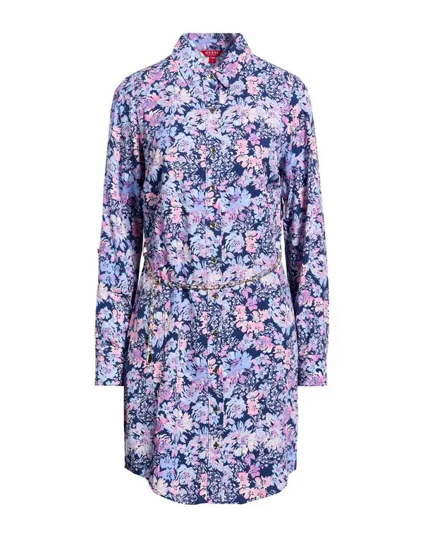 Guess Floral Print Viscose Shirt Dress