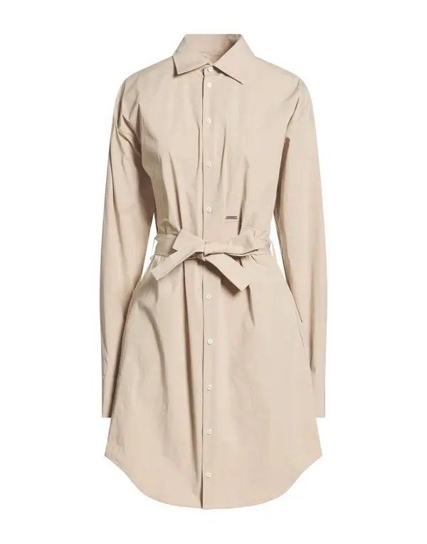Dsquared2 Mini Shirt Dress With Belt - Beige