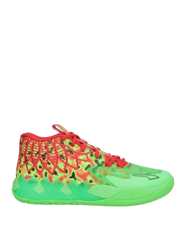 PUMA High-top Sneakers With Embroidered Detailing - Lime Green