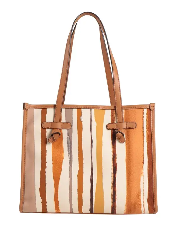 GIANNI CHIARINI Striped Textile Fiber Tote - Beige