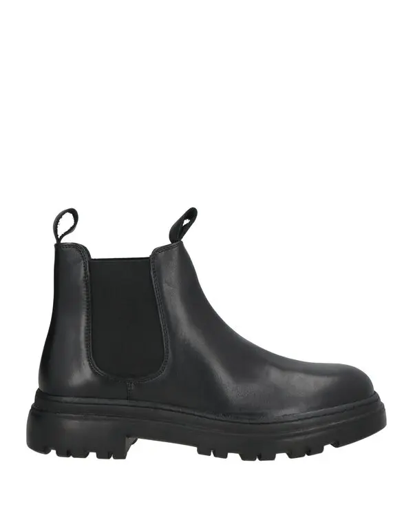 CAFÈNOIR Ankle Boots In Leather - Black