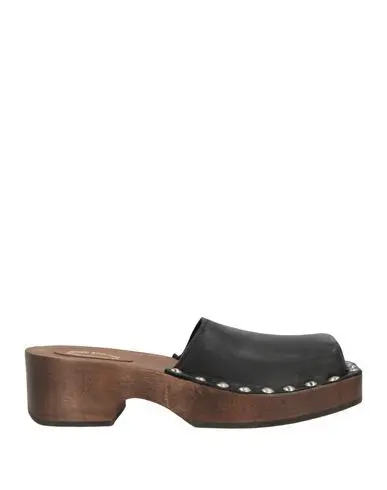Acne Studios Leather Mules & Clogs - Black