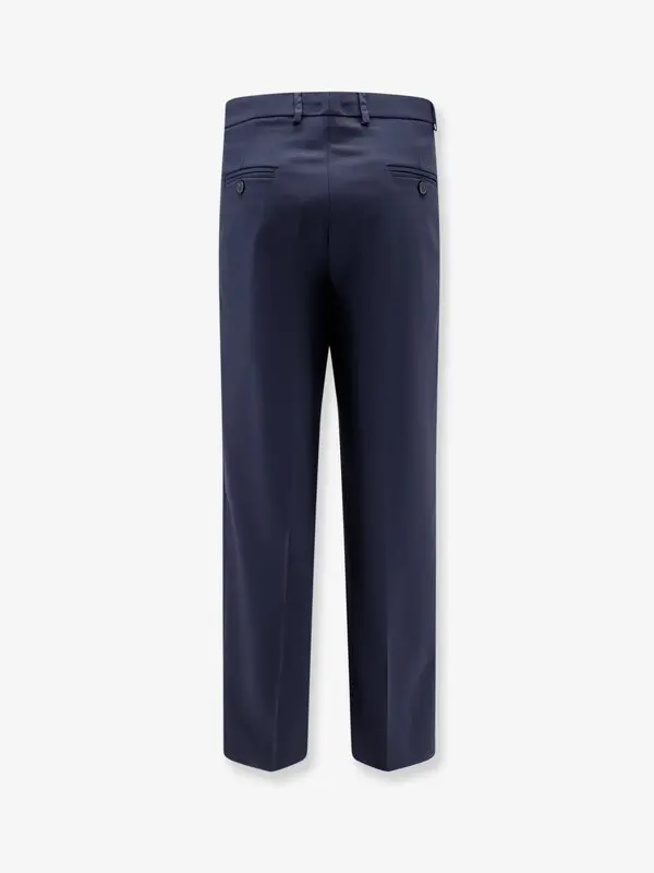 AMARANTO Virgin Wool Blend Trousers - Blue