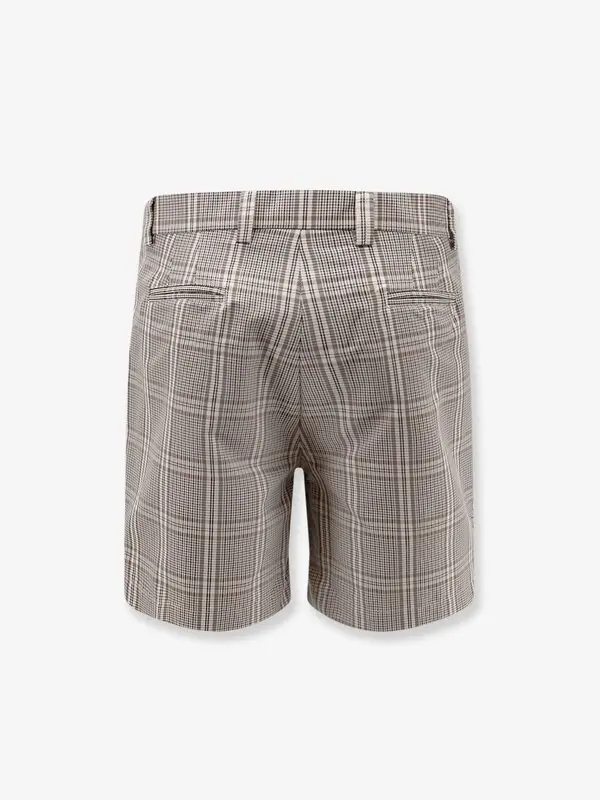AMARANTO Madras Plaid Shorts - Beige