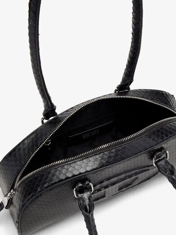 DIESEL® 1dr Python Effect Leather Shoulder Bag - Black
