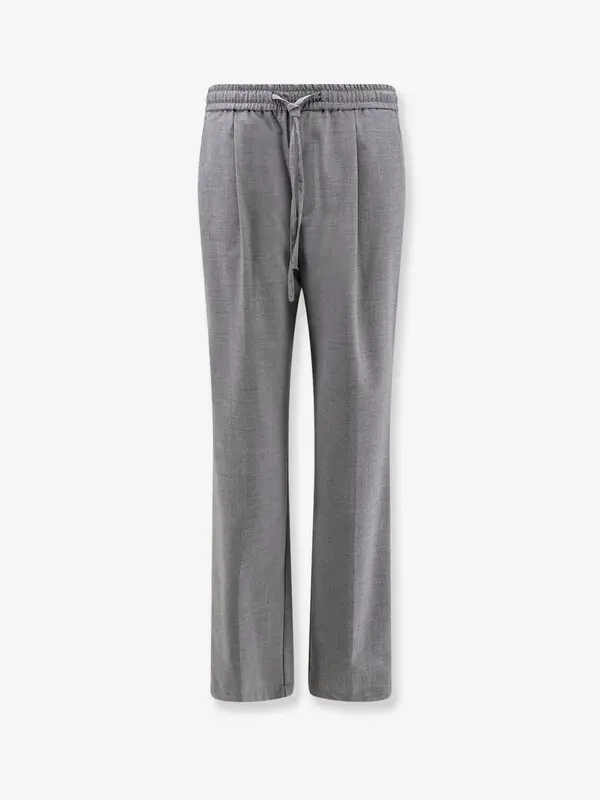AMARANTO Virgin Wool Blend Trousers - Grey