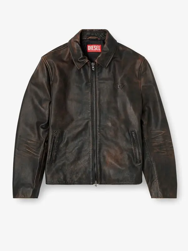 DIESEL® Lamarwrd Leather Jacket - Brown