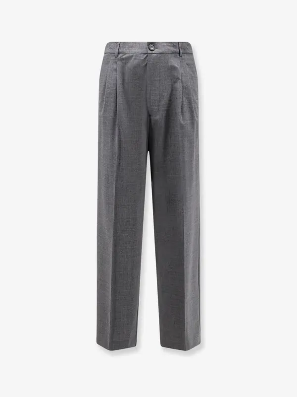 AMARANTO Virgin Wool Blend Trousers - Grey