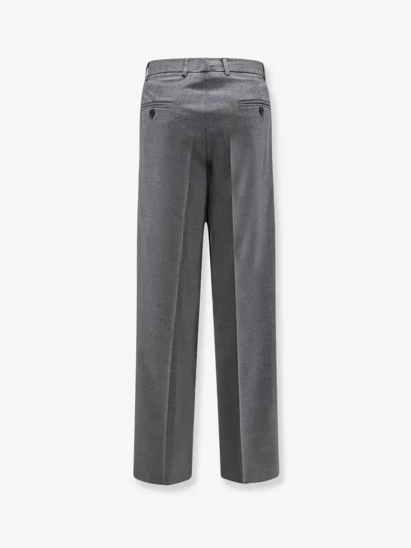 AMARANTO Virgin Wool Blend Trousers - Grey
