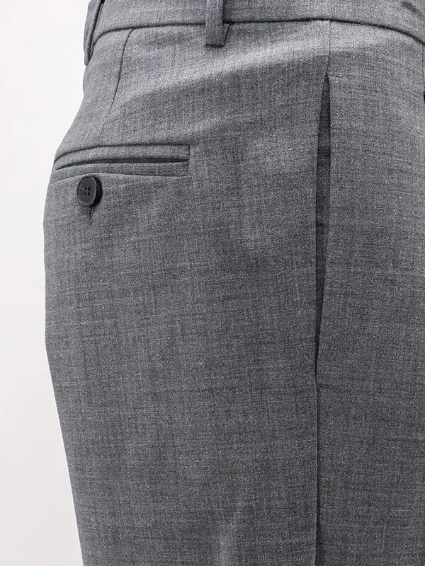 AMARANTO Virgin Wool Blend Trousers - Grey