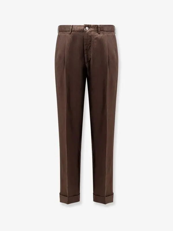 NUGNES 1920 Linen Trousers - Brown