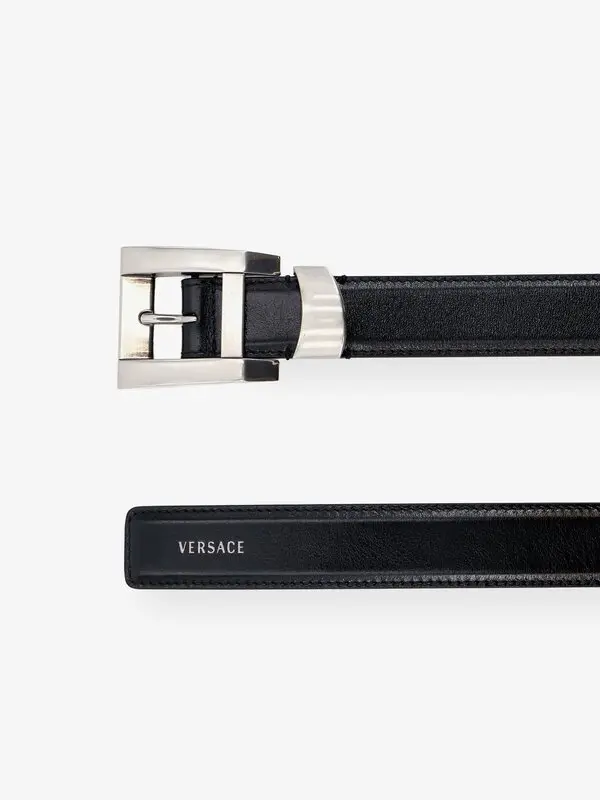 Versace Leather Belt With Medusa Logo