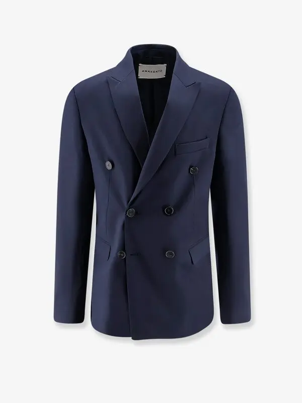 AMARANTO Virgin Wool Blend Blazer - Blue