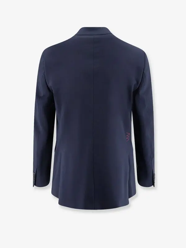 AMARANTO Virgin Wool Blend Blazer - Blue