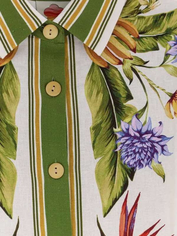 Farm Rio Tropical Print Button-down Shirt