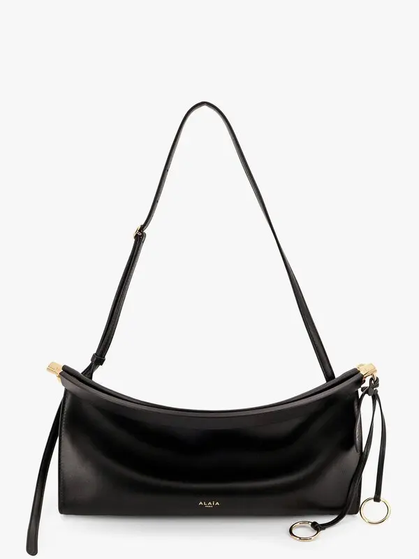 Alaïa East West Medium Leather Shoulder Bag - Black