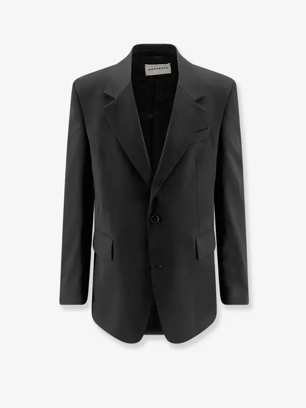 AMARANTO Virgin Wool Blend Blazer - Black