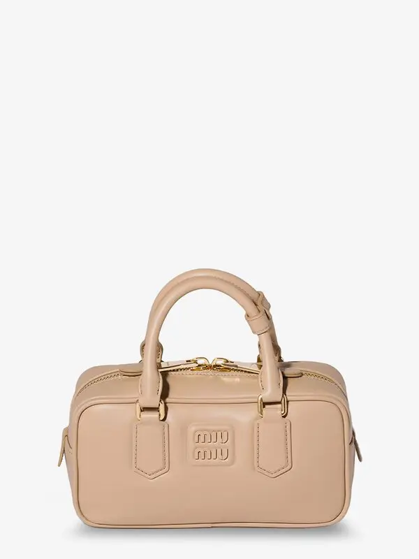 Miu Miu Arcadie Leather Crossbody Bag - Beige