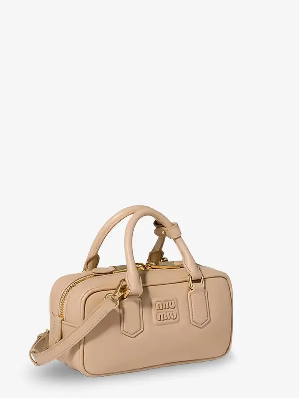 Miu Miu Arcadie Leather Crossbody Bag - Beige