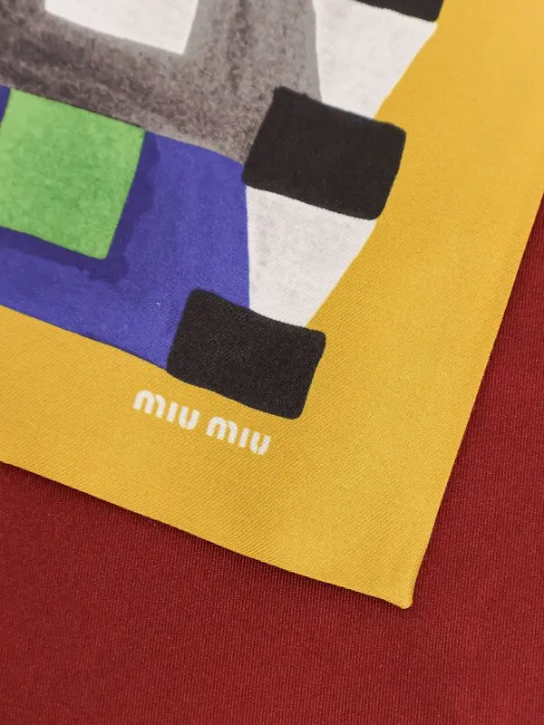 Miu Miu Multicolored Silk Scarf - Multicolor