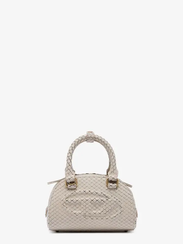 DIESEL® 1dr Dome Python Leather Crossbody Bag - Beige