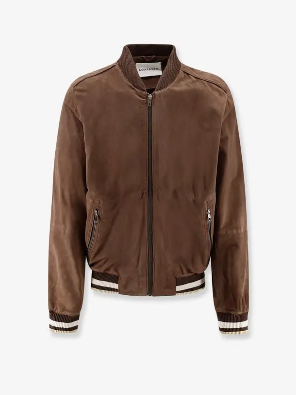 AMARANTO Suede Bomber - Brown