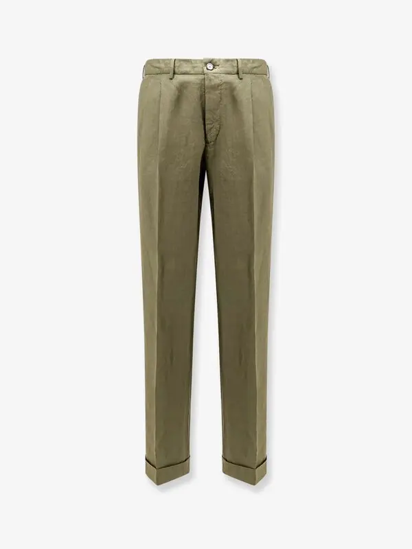 NUGNES 1920 Clarkfu Linen Trousers - Green