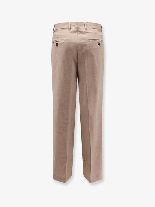 AMARANTO Virgin Wool Blend Trousers - Beige