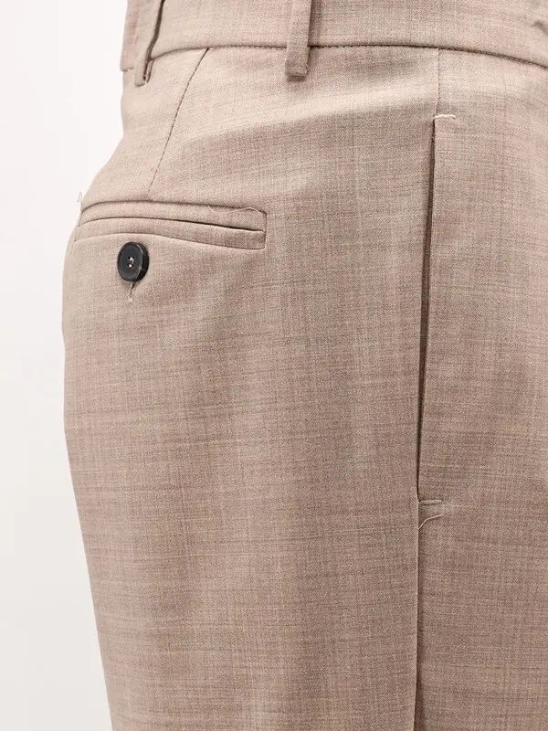AMARANTO Virgin Wool Blend Trousers - Beige
